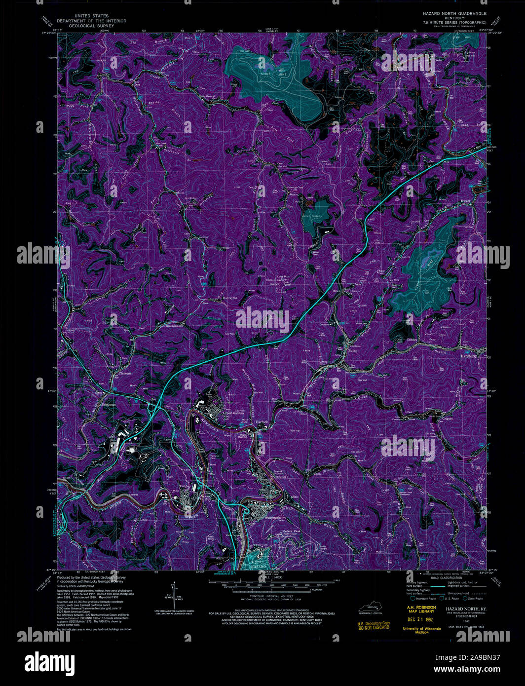 Map of hazard kentucky hi-res stock photography and images - Alamy