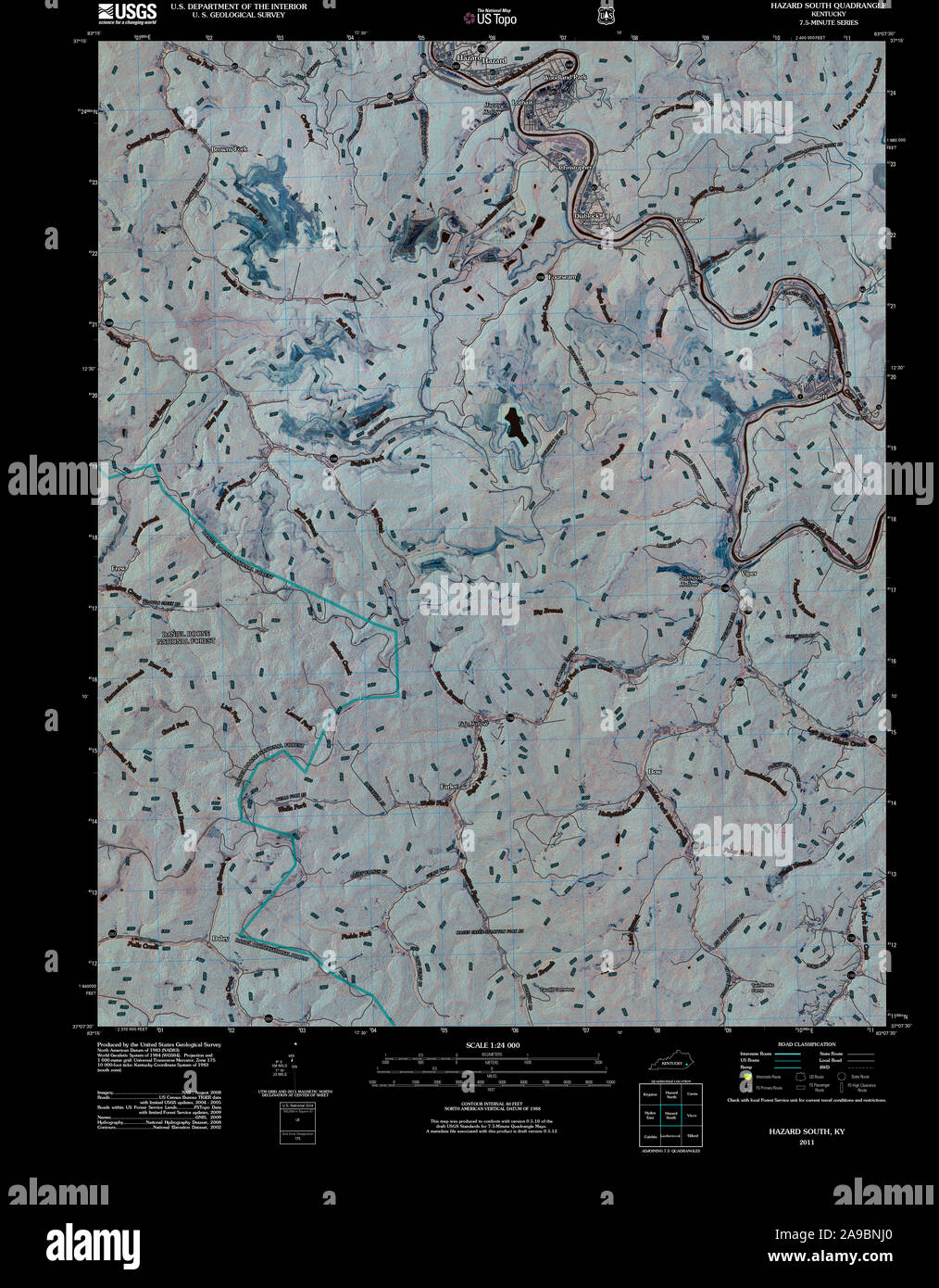 Map of hazard kentucky hi-res stock photography and images - Alamy