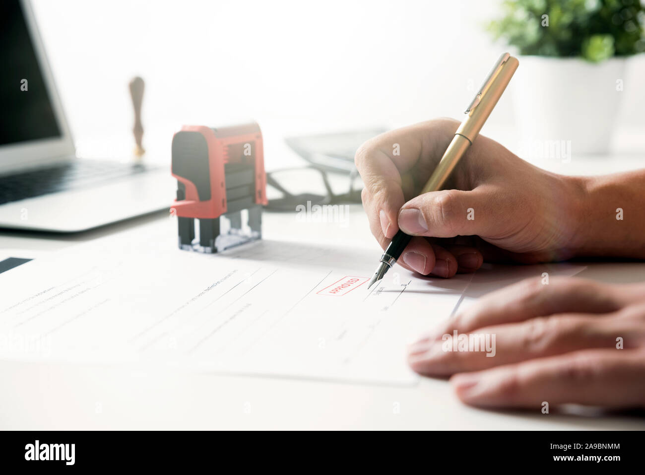 Lawyer, attorney working in office. Notary signs document. Law, legal ...