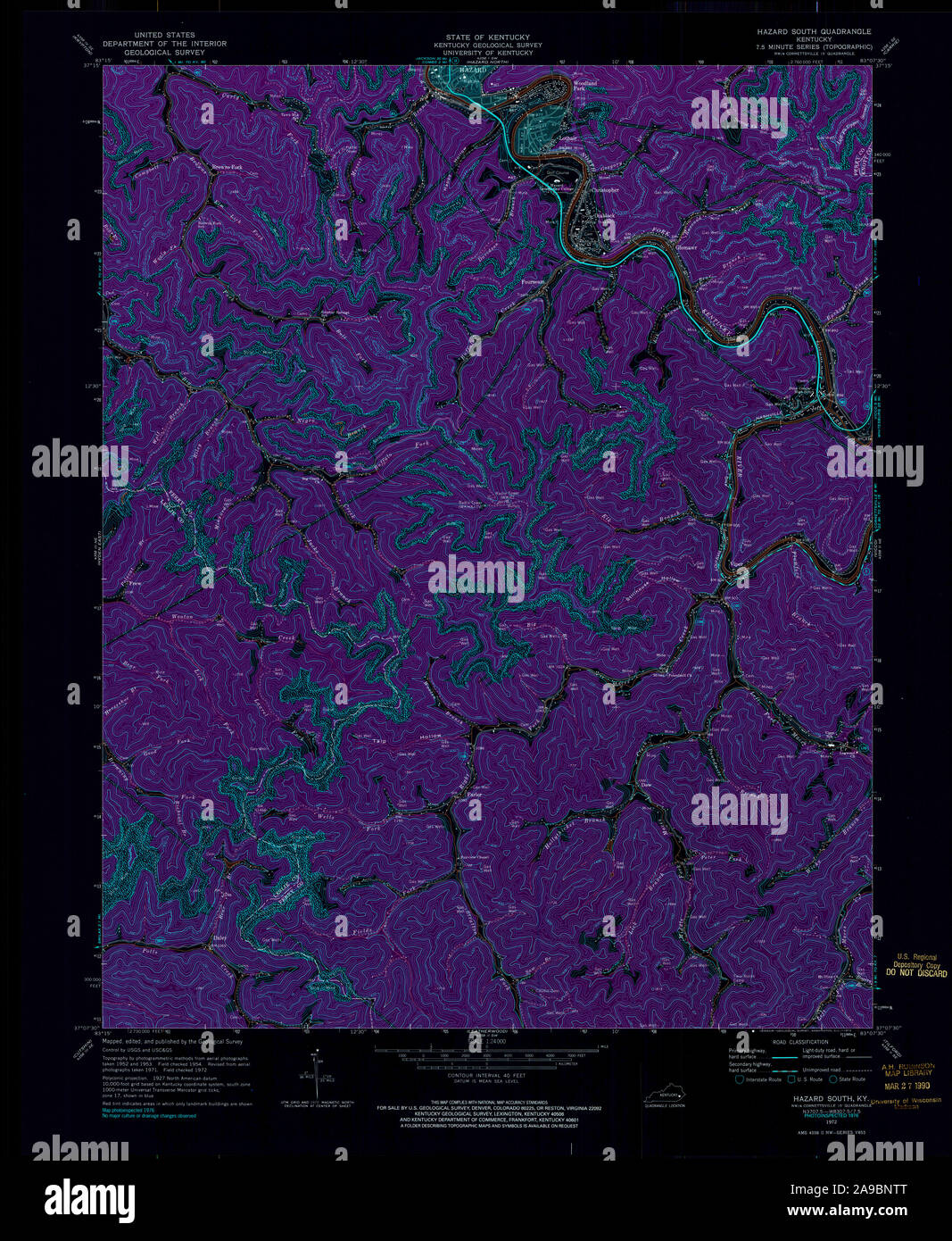 Map of hazard kentucky hi-res stock photography and images - Alamy