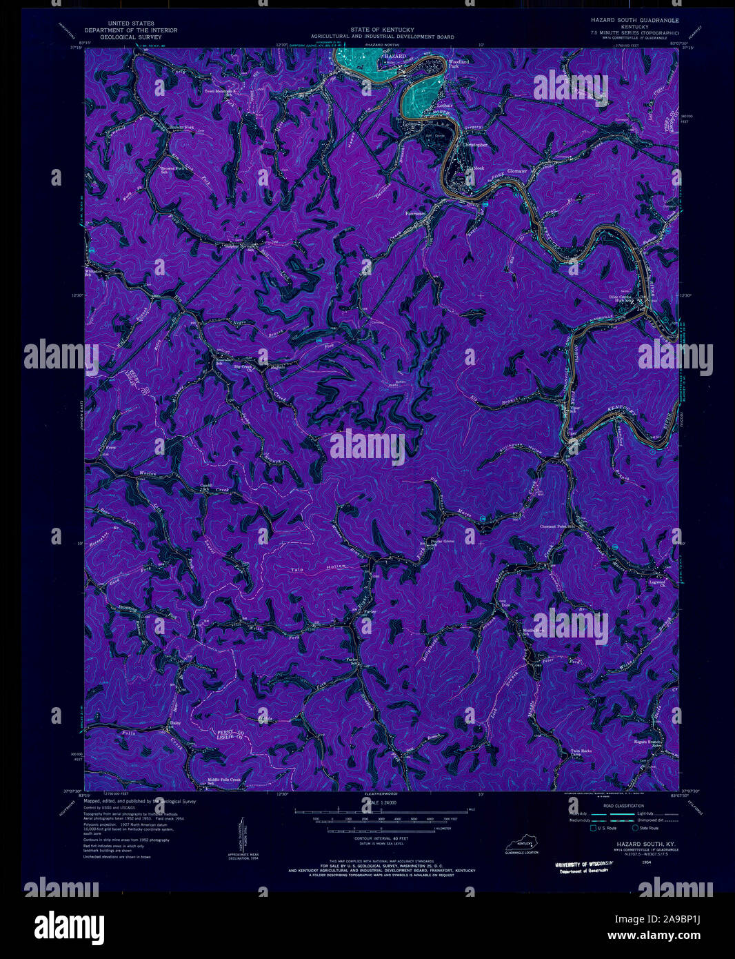 Map of hazard kentucky hi-res stock photography and images - Alamy