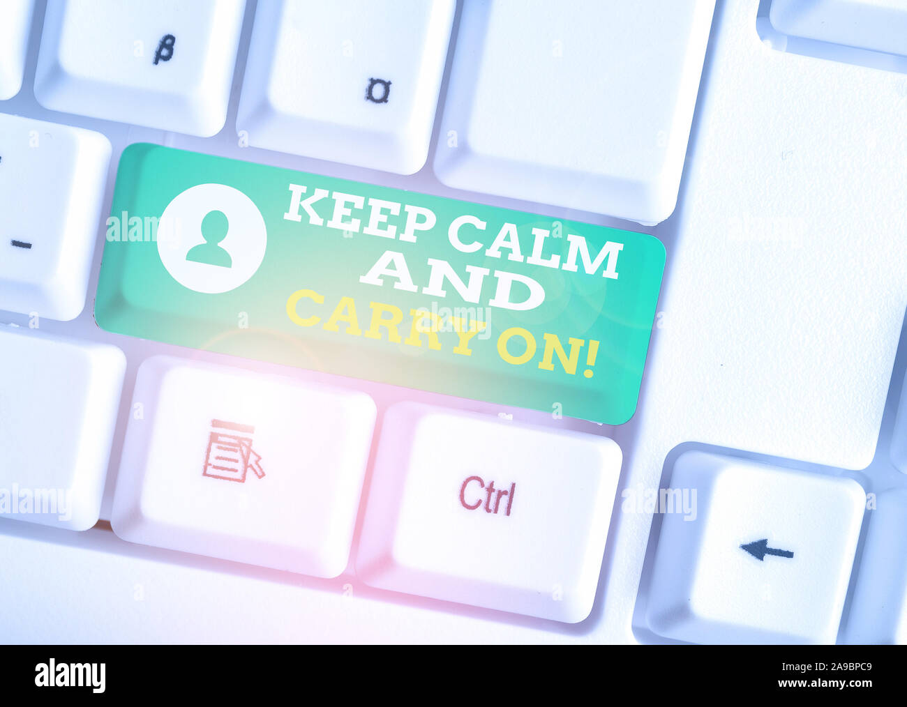 Conceptual hand writing showing Keep Calm And Carry On. Concept meaning ...