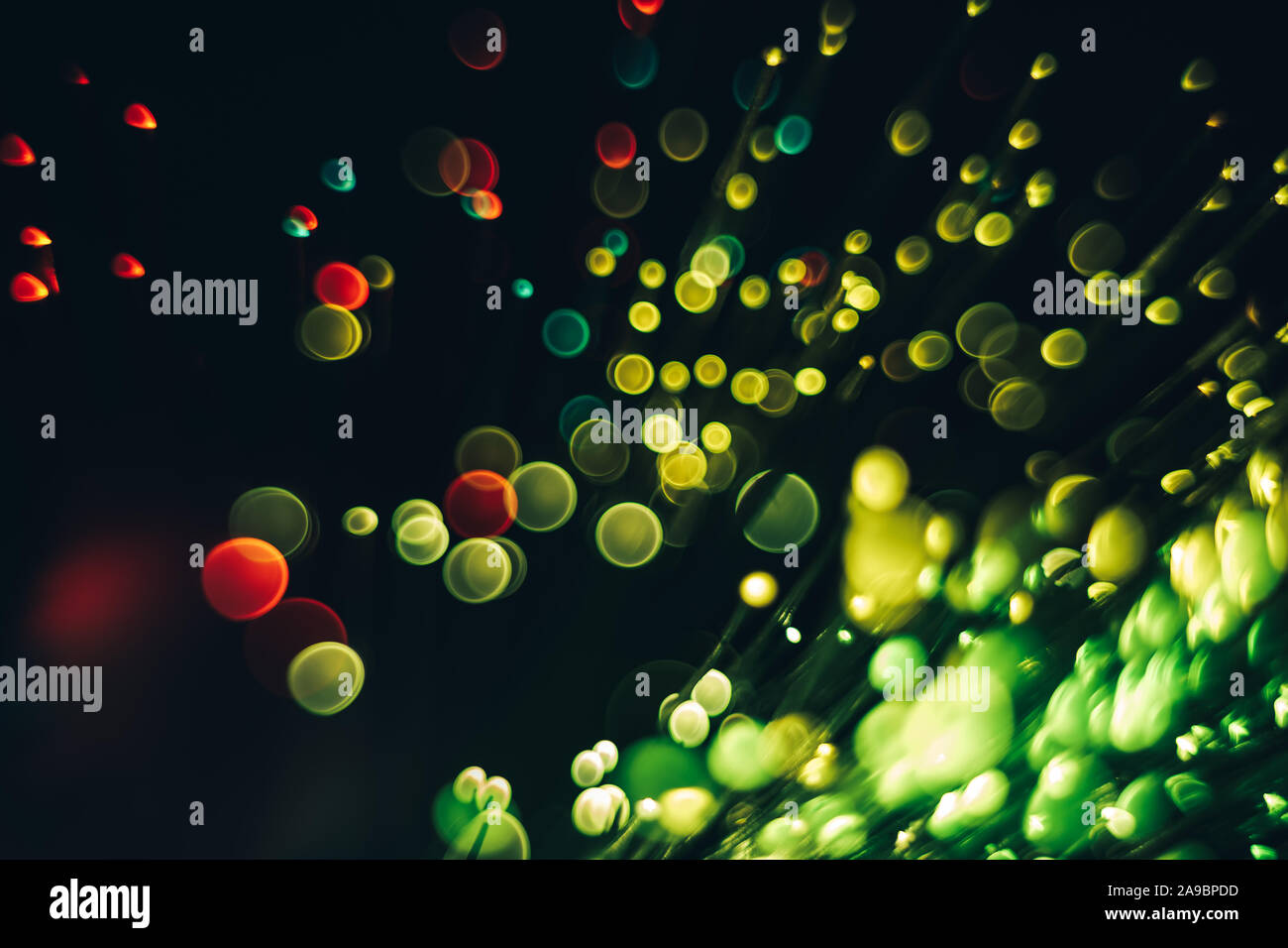 Beautiful optical abstract color bokeh in the darkness background Stock ...