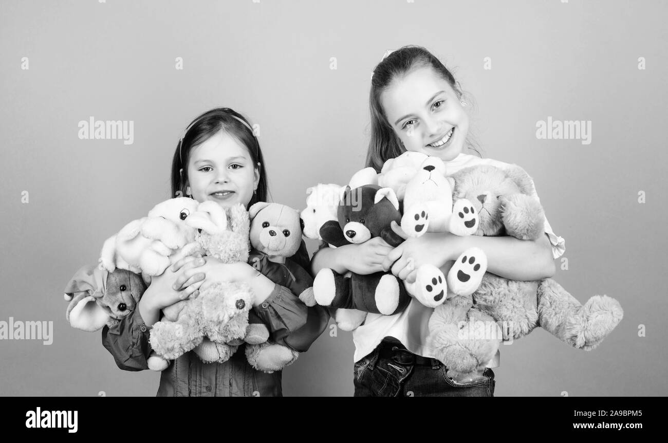 Sisters best friends play. Sweet childhood. Childhood concept. Softness ...