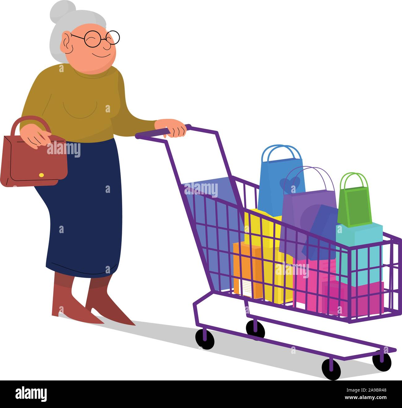 Elderly woman on market Stock Vector Images - Alamy