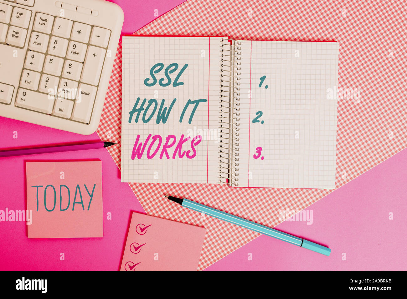 Handwriting text writing Ssl How It Works. Conceptual photo session key ...