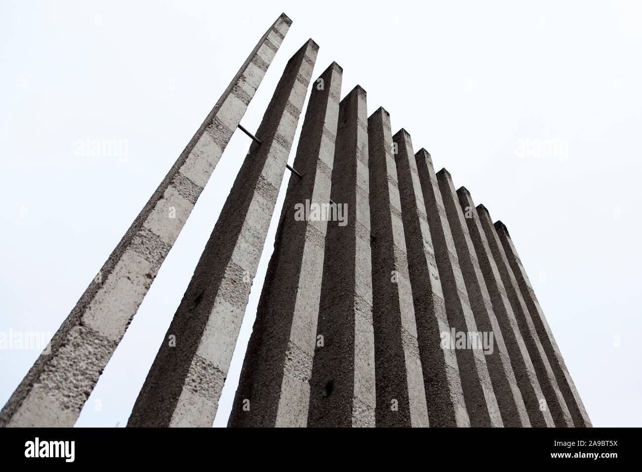 concrete pillars that are square and mounted together at the Dragon ...