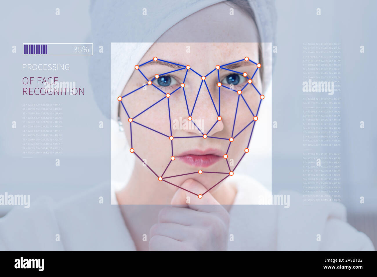 Biometric verification of a modern young woman. The Concept of a new ...