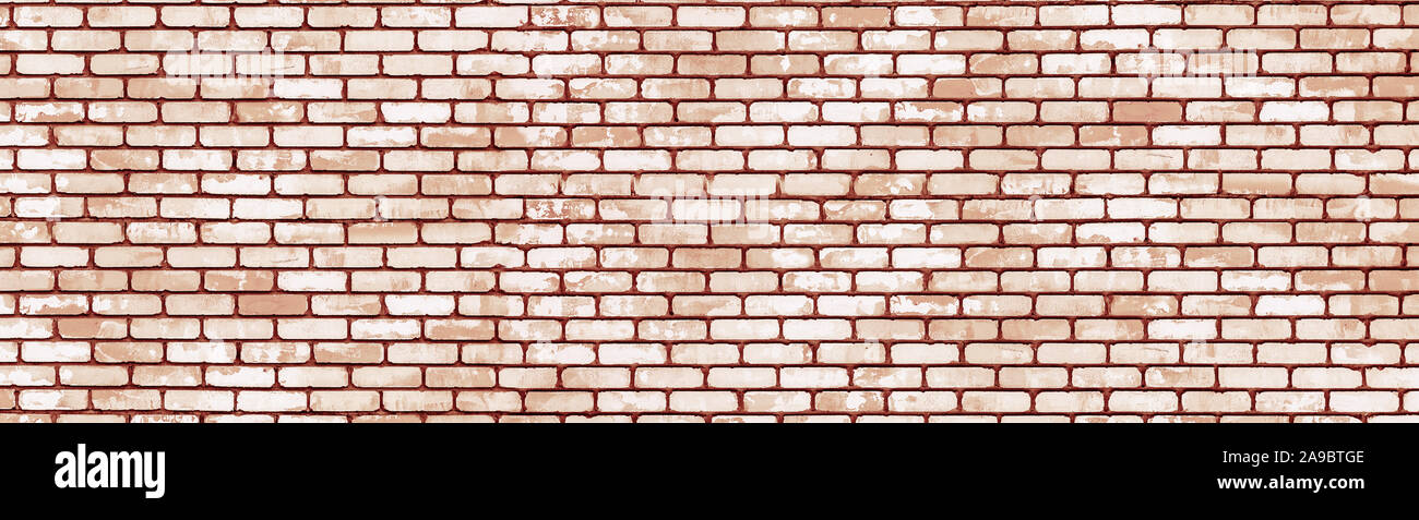 Red White Wall Background. Old Grungy Brick Wall Horizontal Texture ...