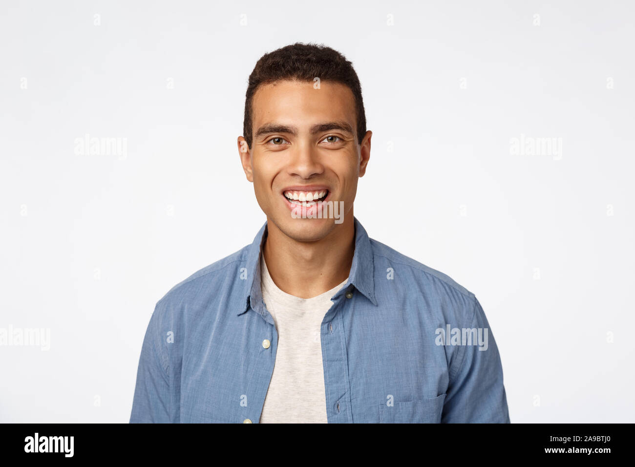 Portrait tanned handsome young man guy model male attractive hi-res ...