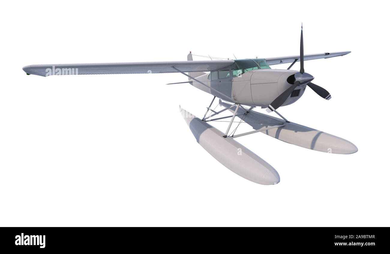 Retro seaplane illustration. 3D render Stock Photo - Alamy