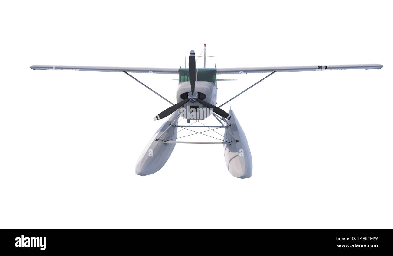 Retro seaplane illustration. 3D render Stock Photo - Alamy