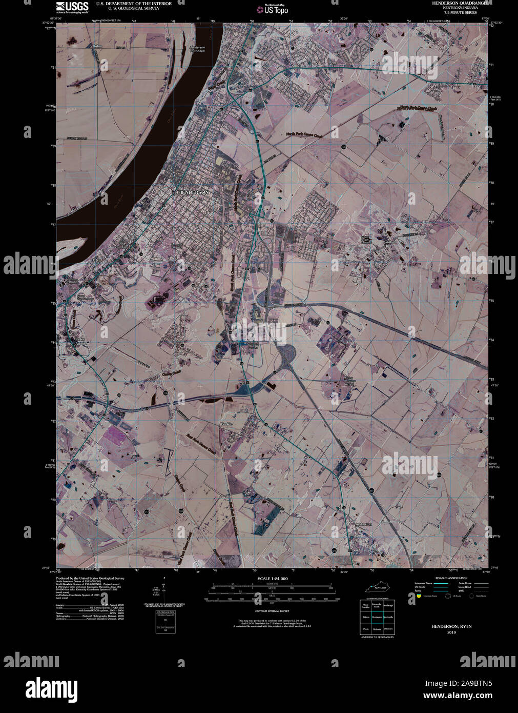 Henderson kentucky map hi-res stock photography and images - Alamy