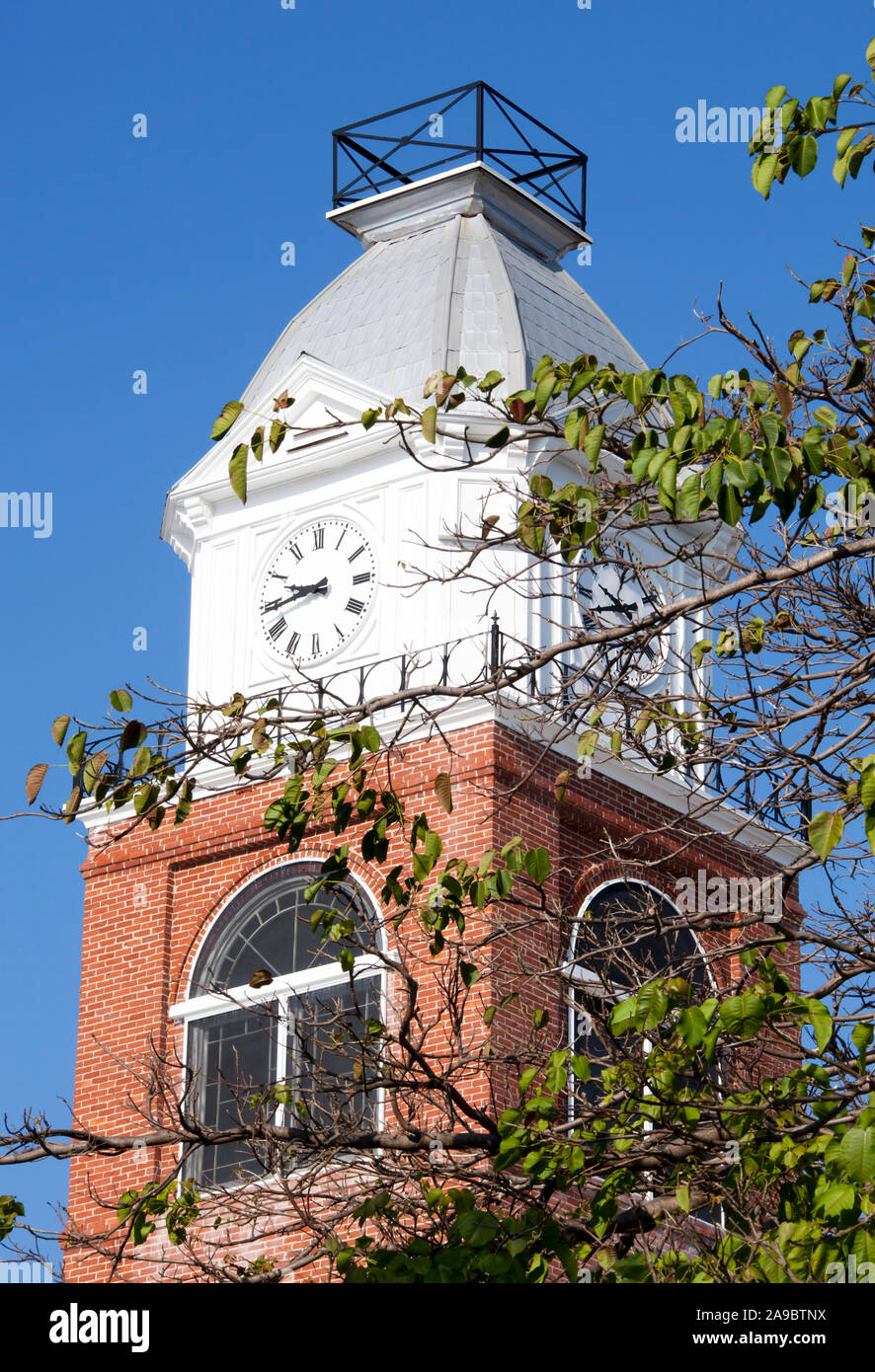 The Courthouse clock tower on a sunny morning in Key West downtown ...