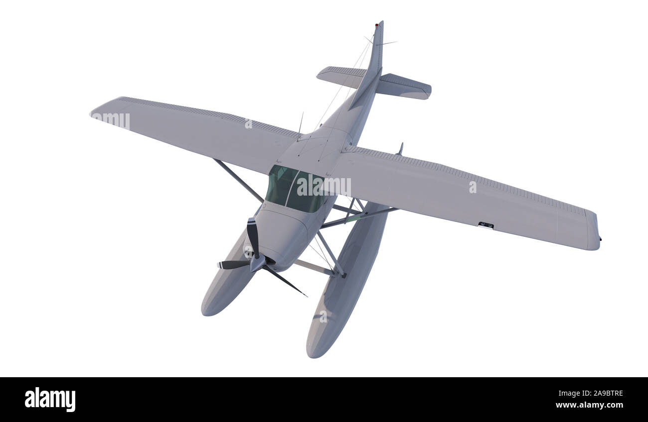 Retro seaplane illustration. Isolated on white background. 3D render ...