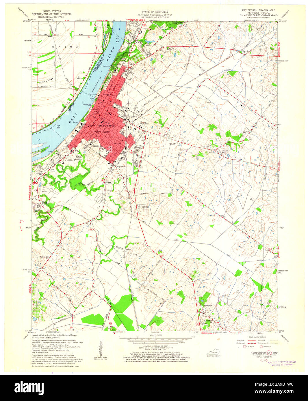 Henderson kentucky map hi-res stock photography and images - Alamy