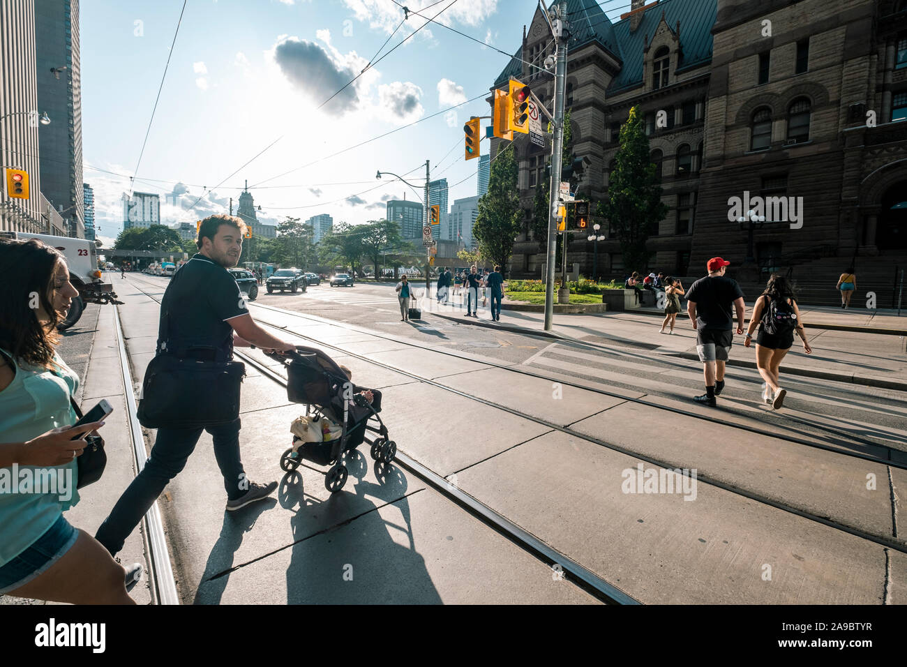 City Street scene and buildings view, Toronto, Ontario, Canada Stock ...