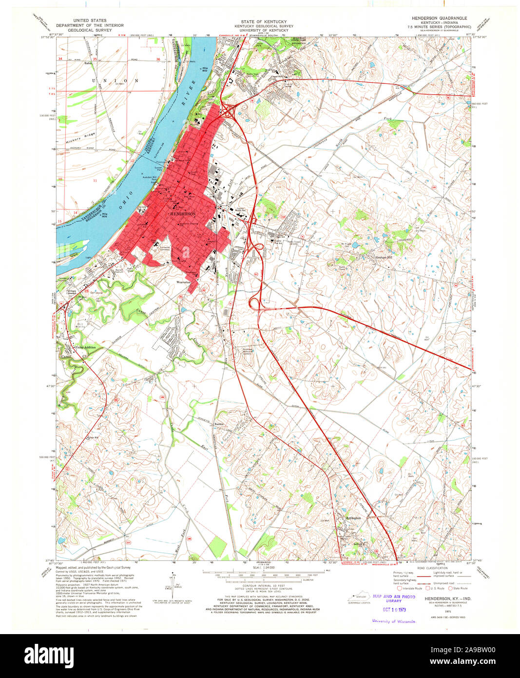 Henderson kentucky map hi-res stock photography and images - Alamy