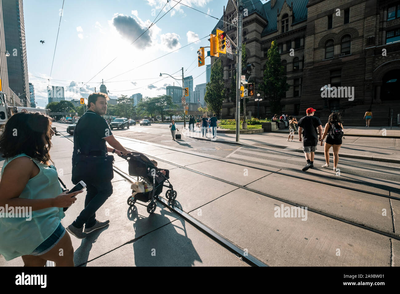 City Street scene and buildings view, Toronto, Ontario, Canada Stock ...