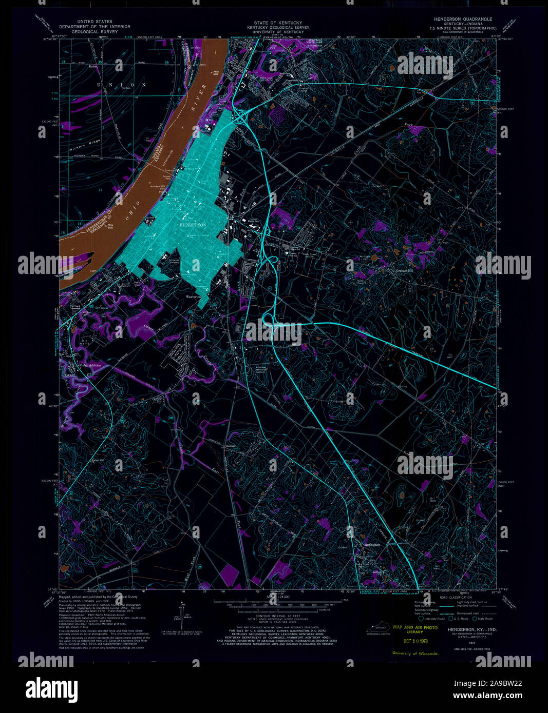 Henderson kentucky map hi-res stock photography and images - Alamy