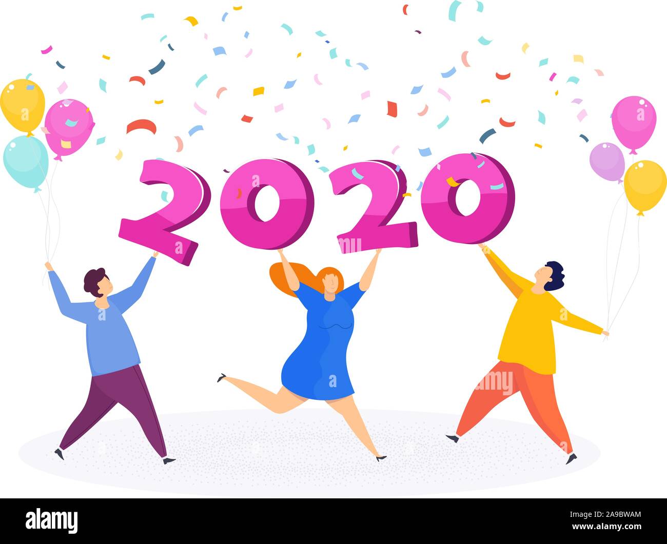 Joyful funny tiny people dancing and bouncing Stock Vector Image & Art ...