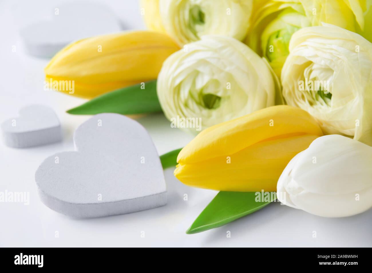 Springtime Flowers and Heart Stock Photo - Alamy