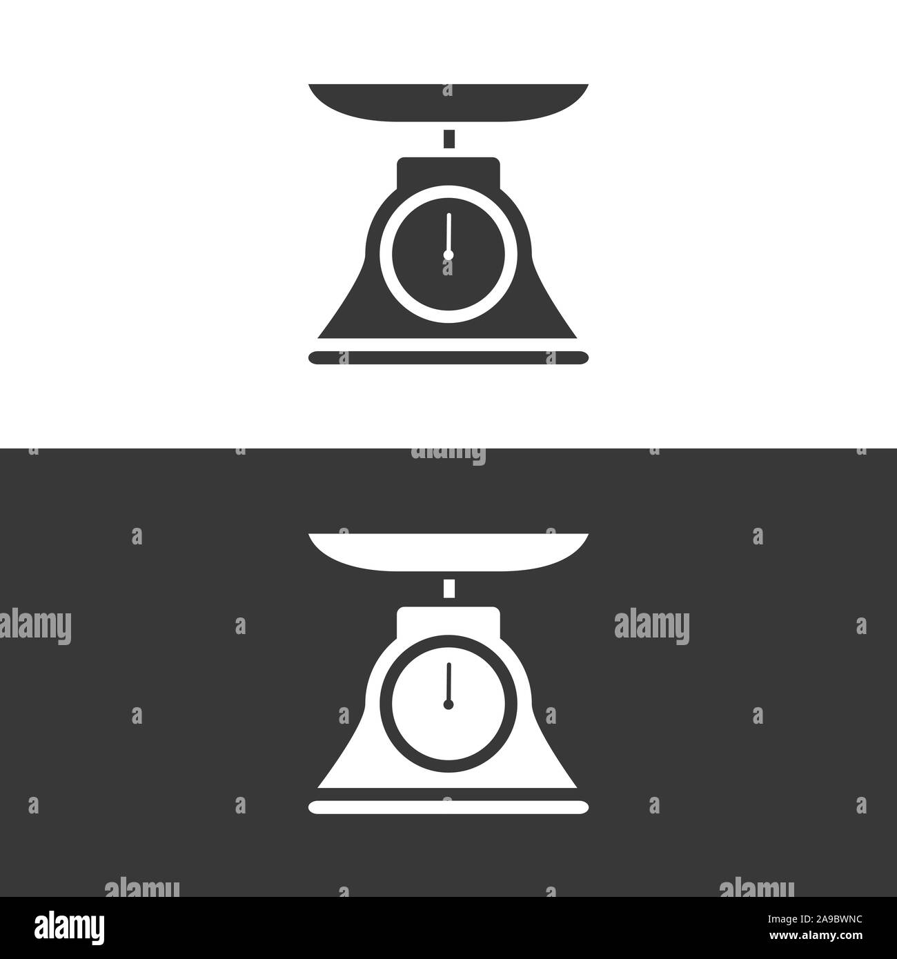 Commercial weight scale icon for stores and pharmacies. Isolated vector ...
