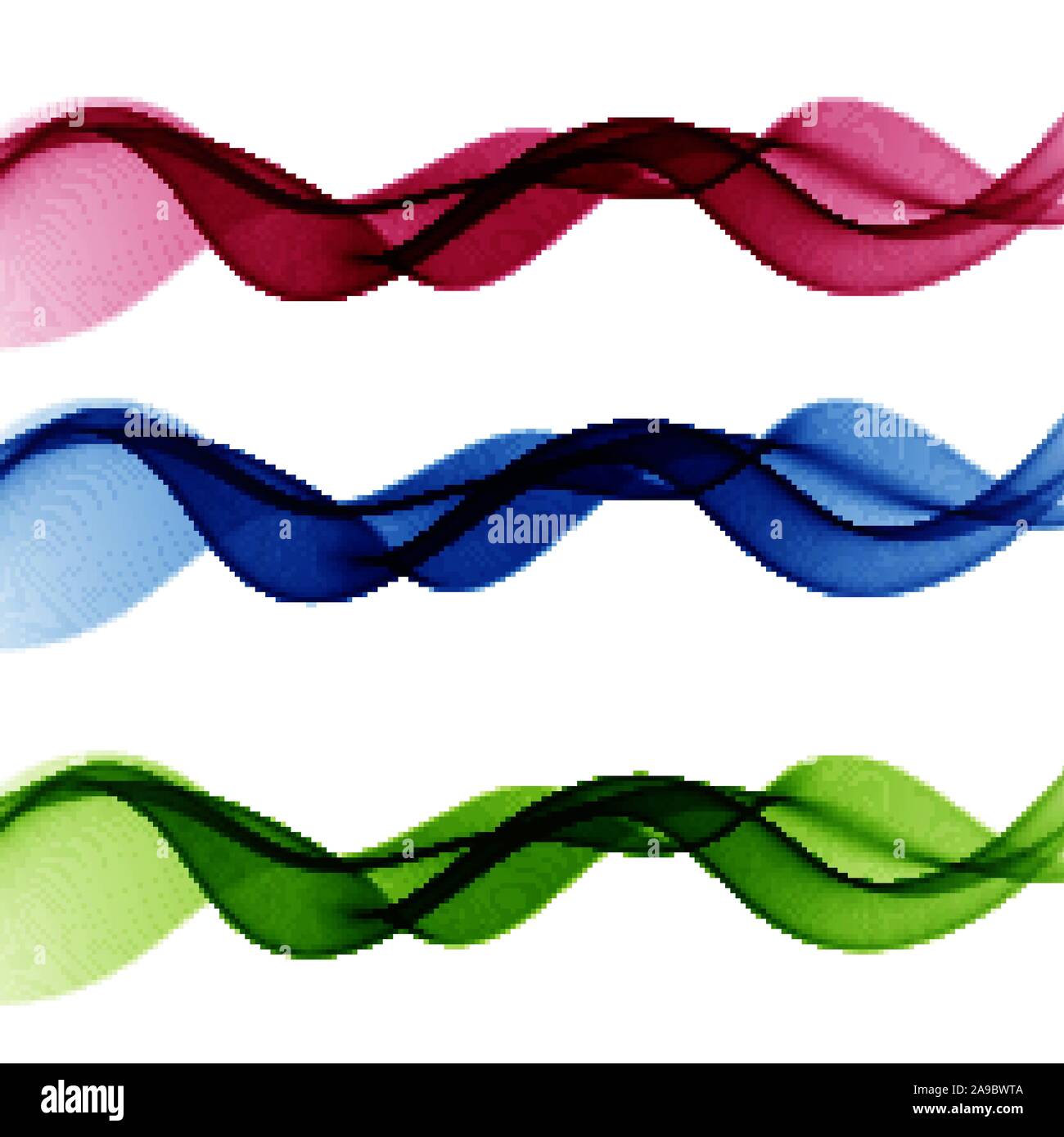 Abstract smooth color wave vector. Set of Curve colorful lines Stock ...