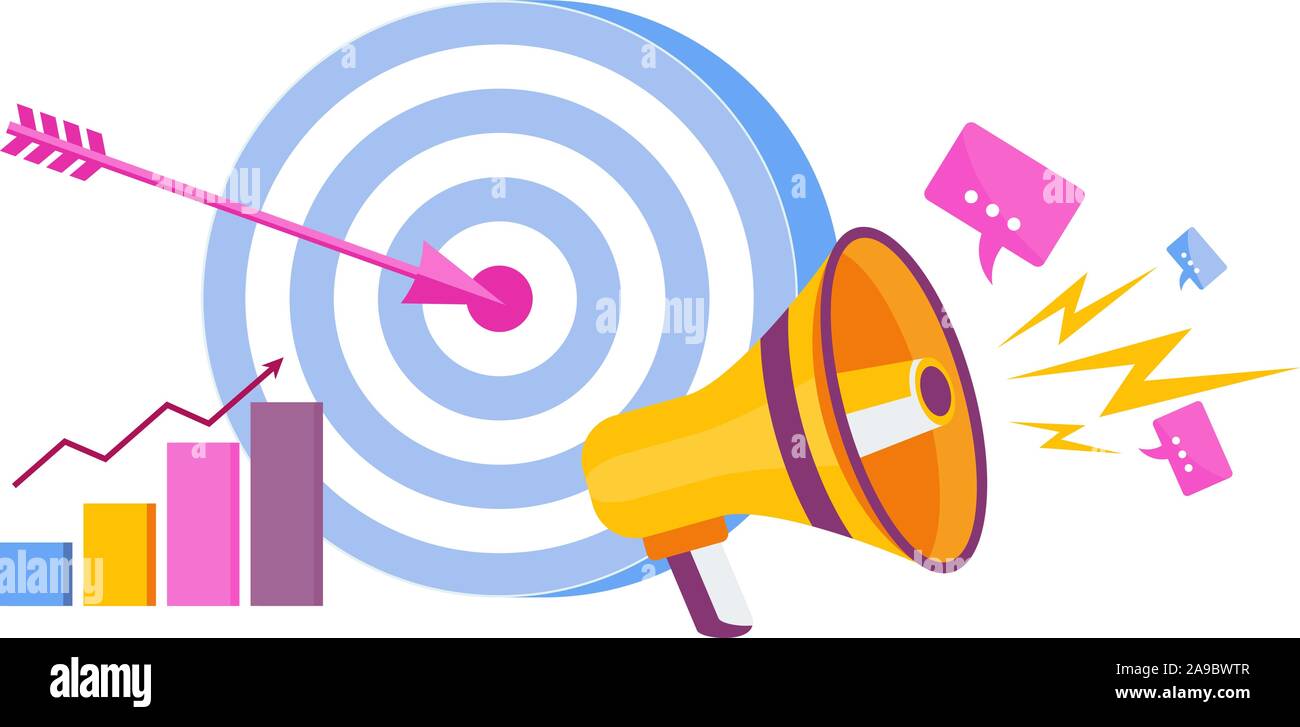 Communication target concept. Advertising company Stock Vector Image ...