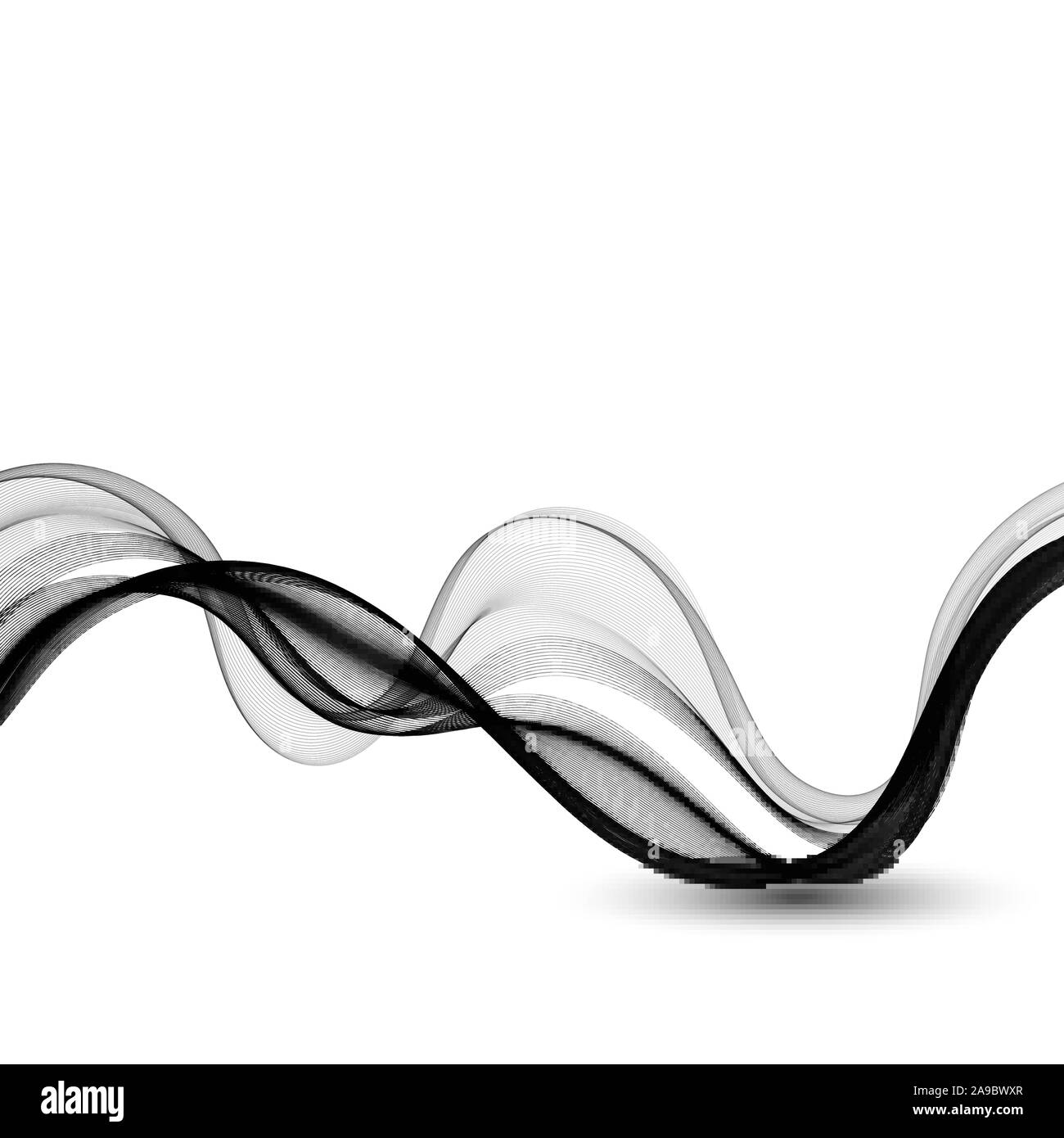 Abstract smooth gray wave vector. Curve flow grey motion illustration ...