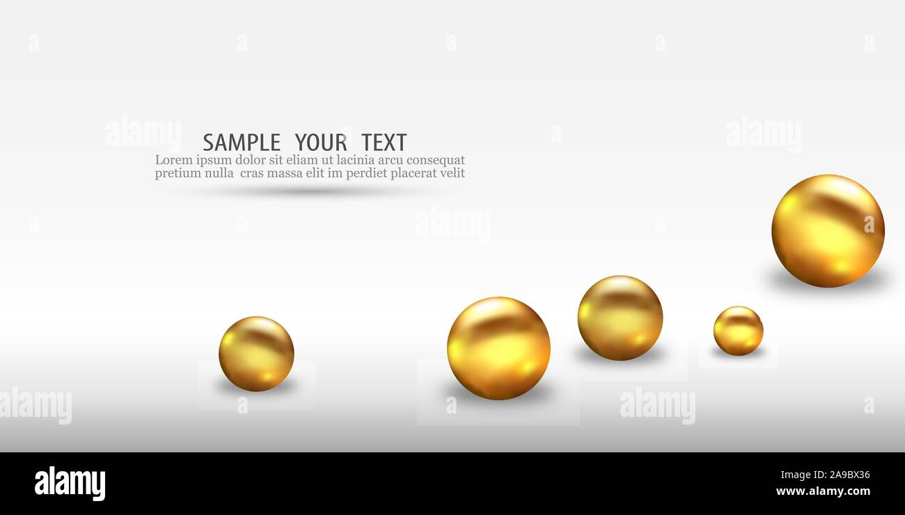 3D gold geometric balls Abstract vector geometric background Stock ...