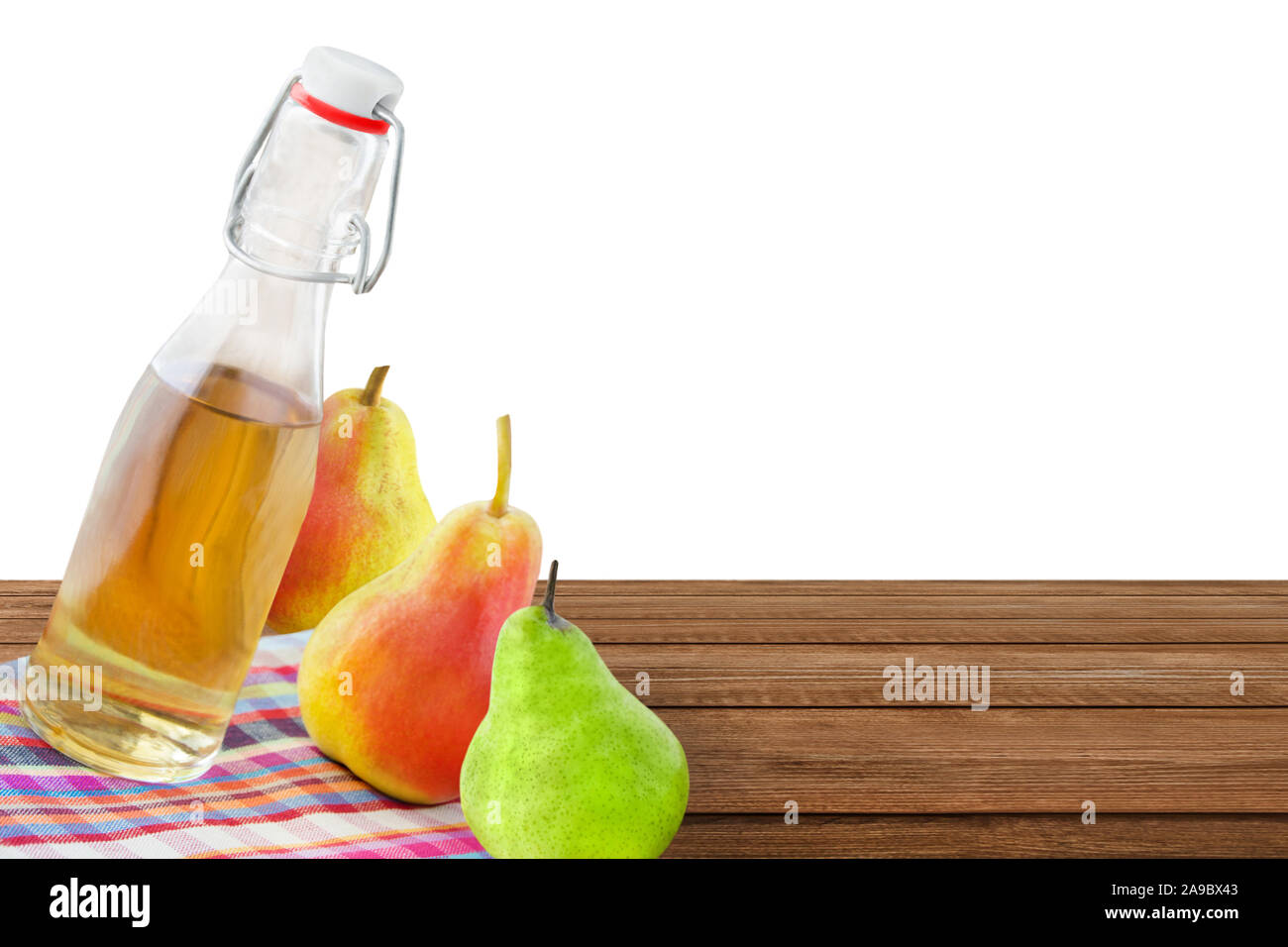 Pears juice bottle and fresh fruits Stock Photo - Alamy