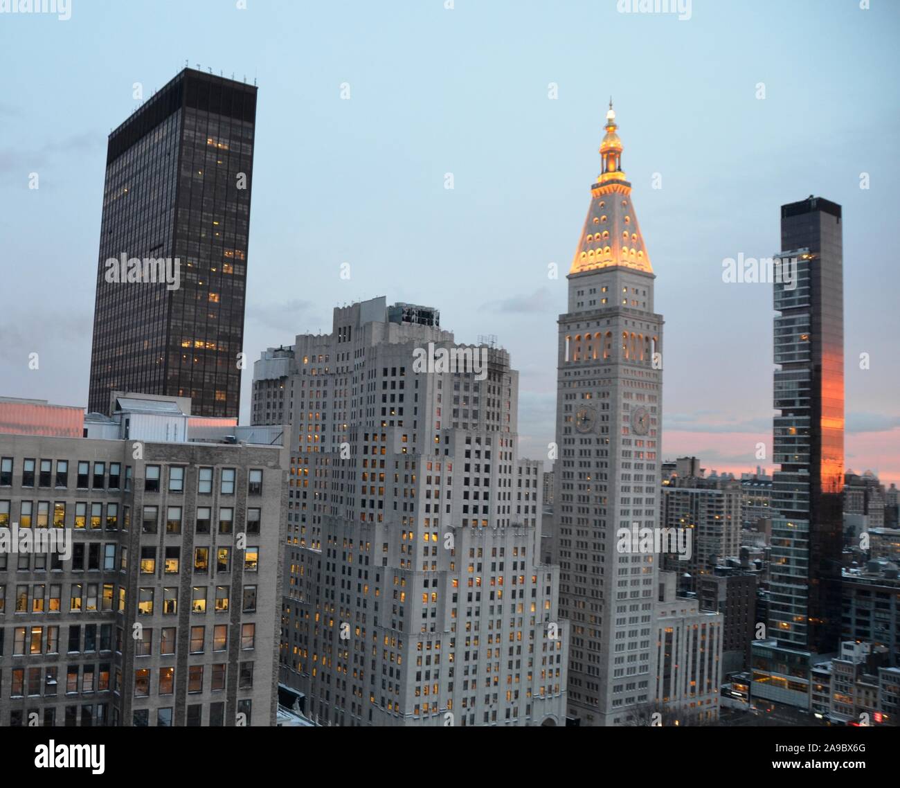 New York City Manhattan view with skyscapers, New York City, USA Stock ...