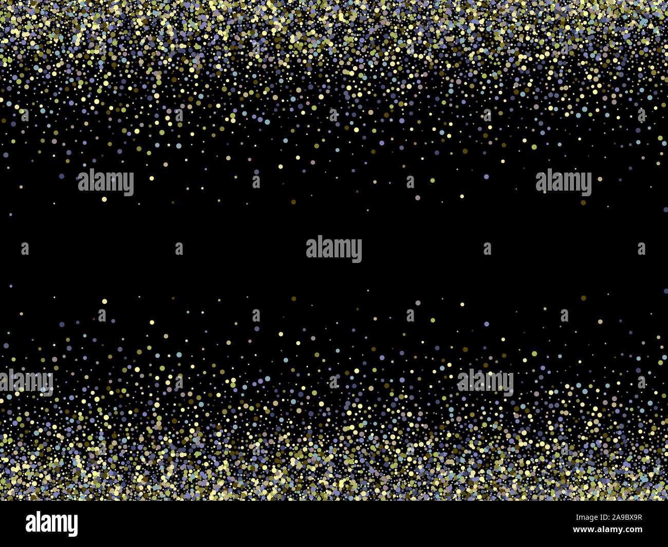 Isolated on black, vector confetti background with colorful dots and ...