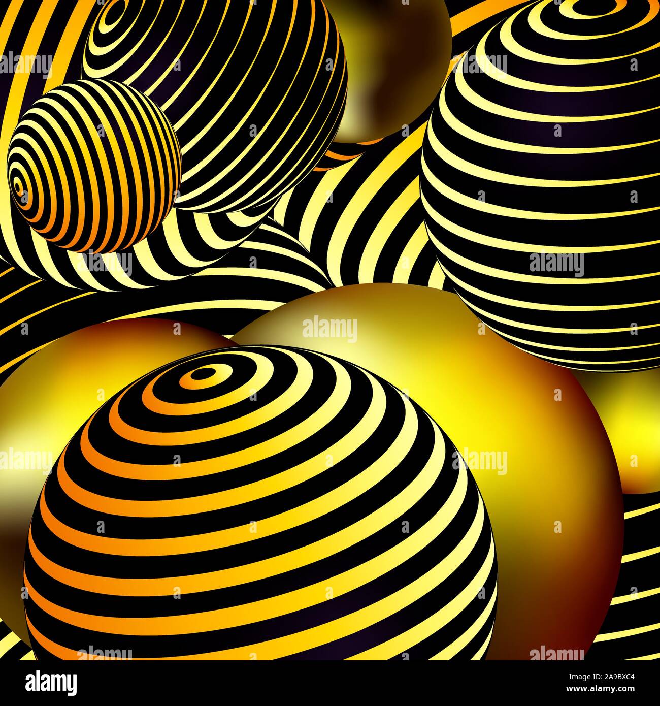 3D gold geometric balls Abstract vector background Stock Vector Image ...