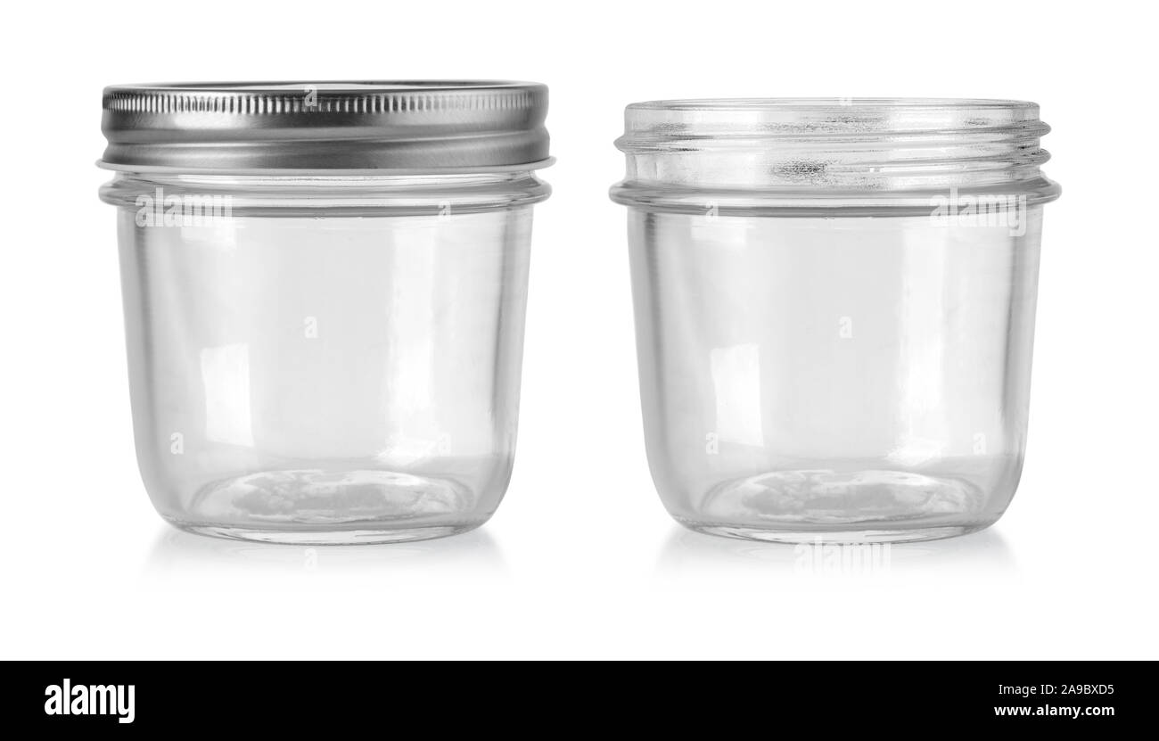 empty glass jar with metal lid isolated on white background Stock Photo ...