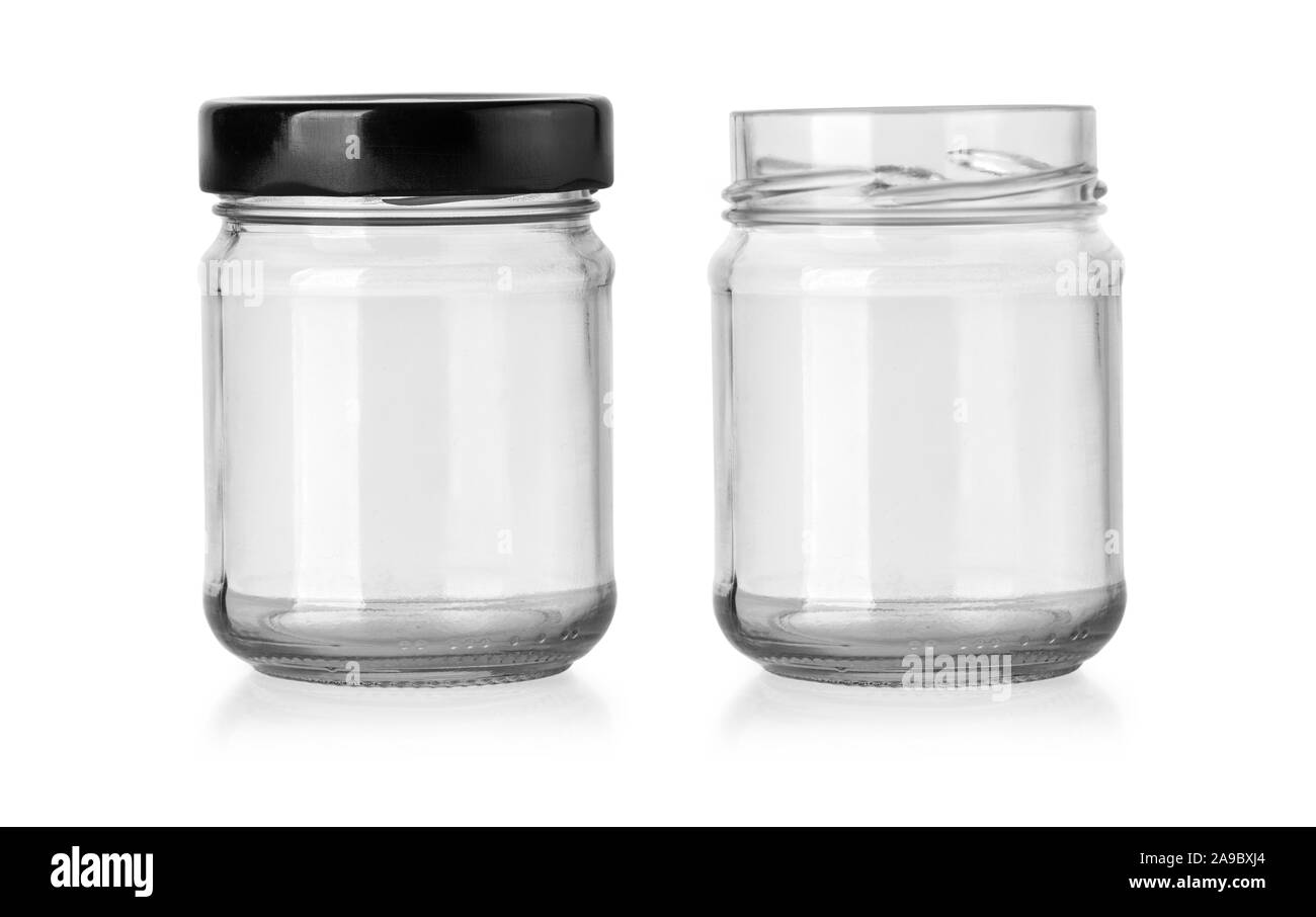 empty glass jar isolated on white background Stock Photo - Alamy
