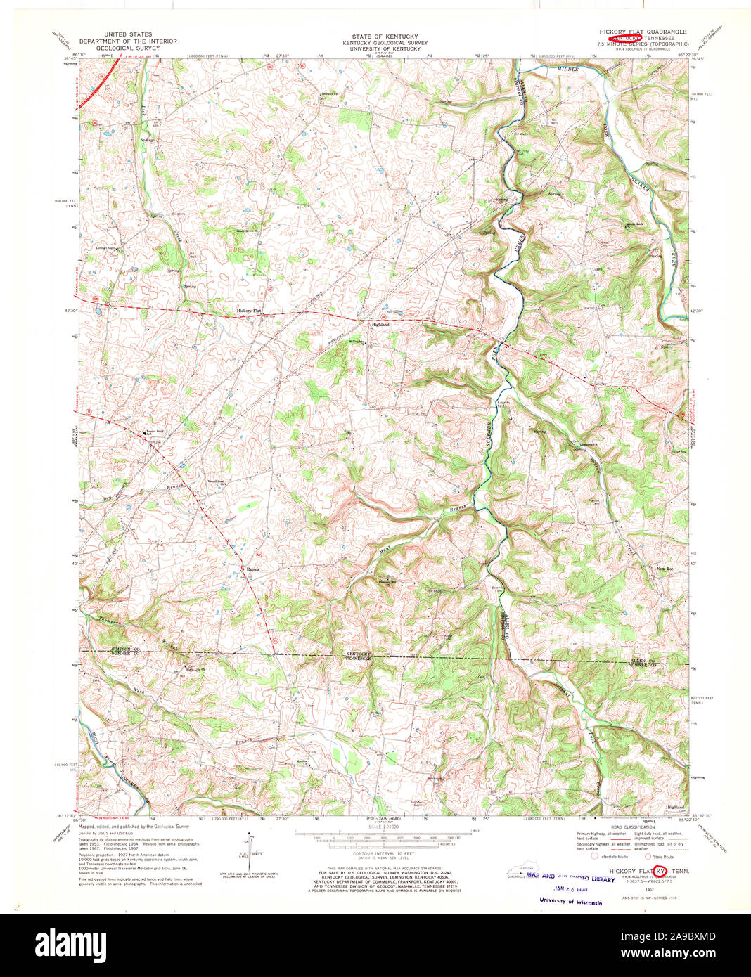 Map of hickory flat hi-res stock photography and images - Alamy