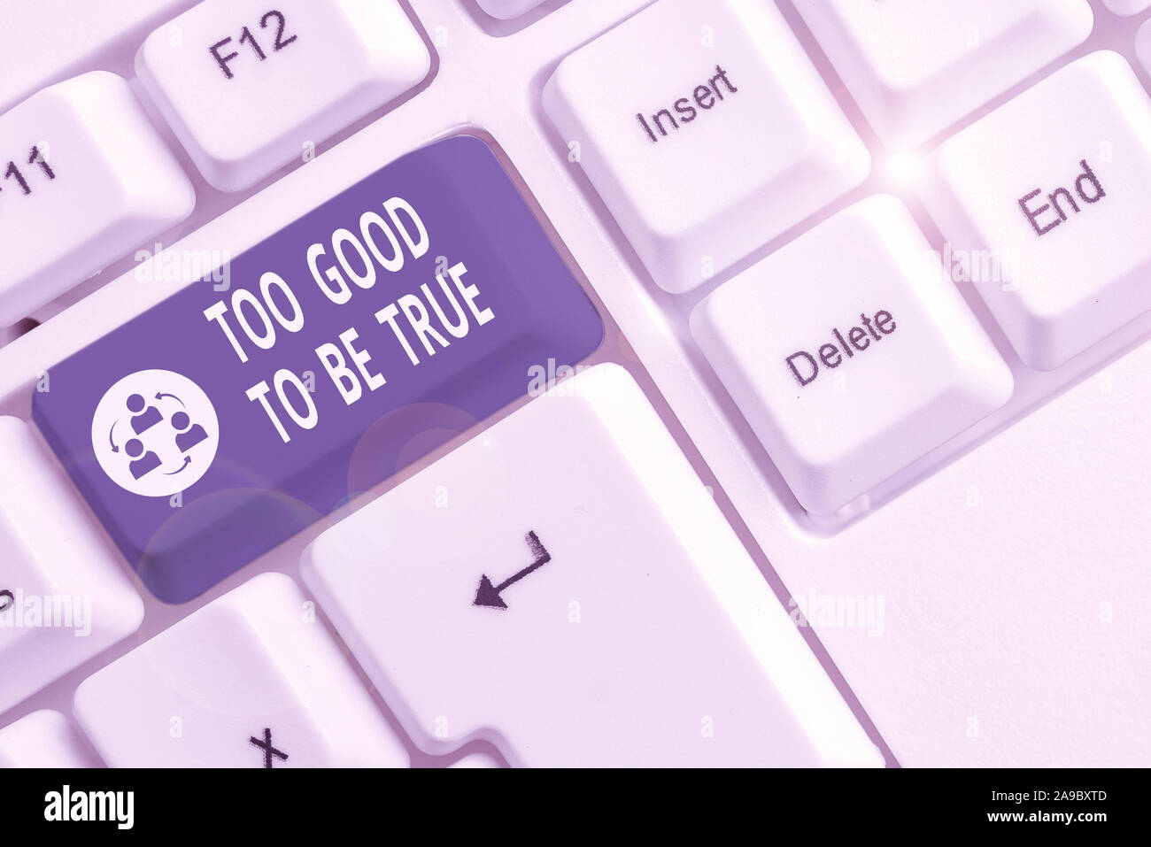 Writing note showing Too Good To Be True. Business concept for Extraordinarily Fantastic but ...