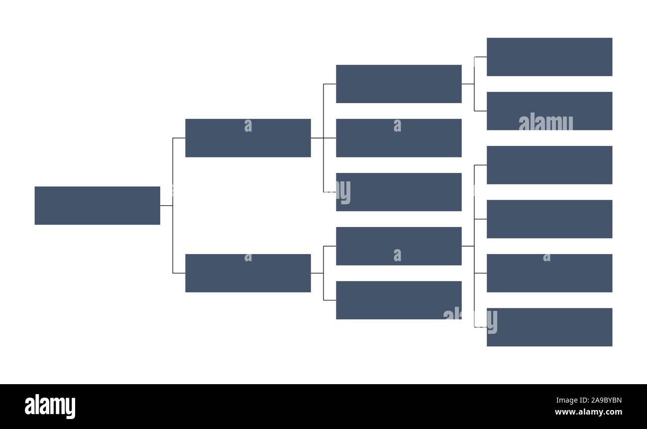 Organizational Chart (Horizontal) - Isolated (over White Background ...