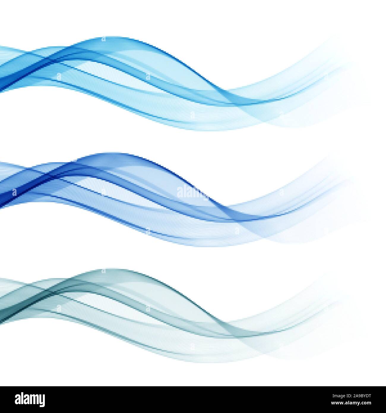 Set of abstract blue waves. Vector illustration EPS 10 Stock Vector ...