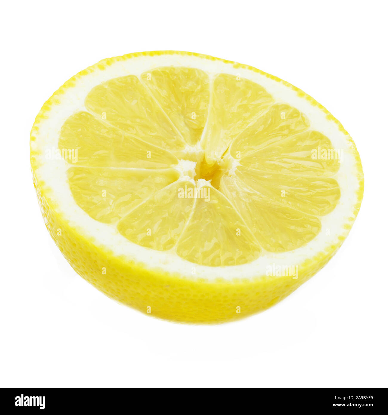 Halved lemon on white background Stock Photo - Alamy