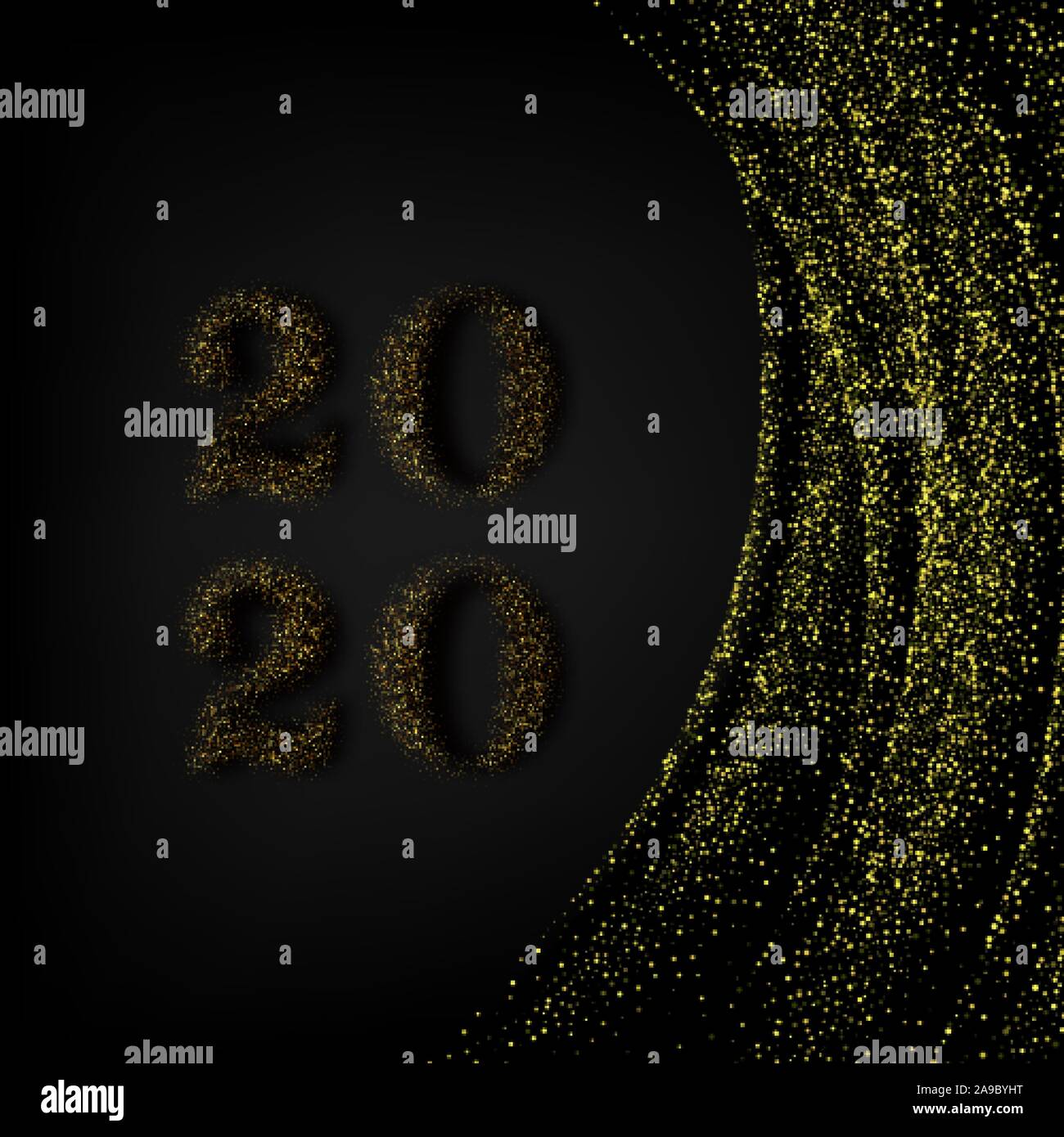 Happy New Year 2020 - New Year Shining background with gold and glitter ...