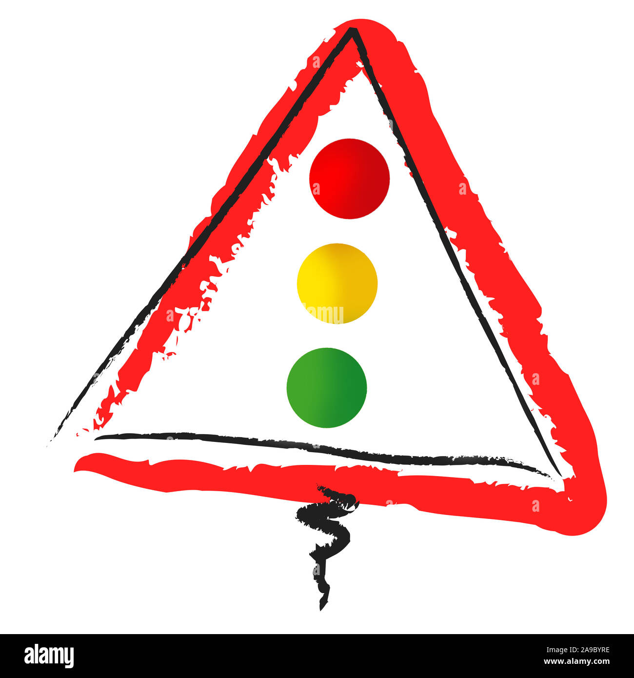 Traffic light isolated against white background Stock Photo - Alamy