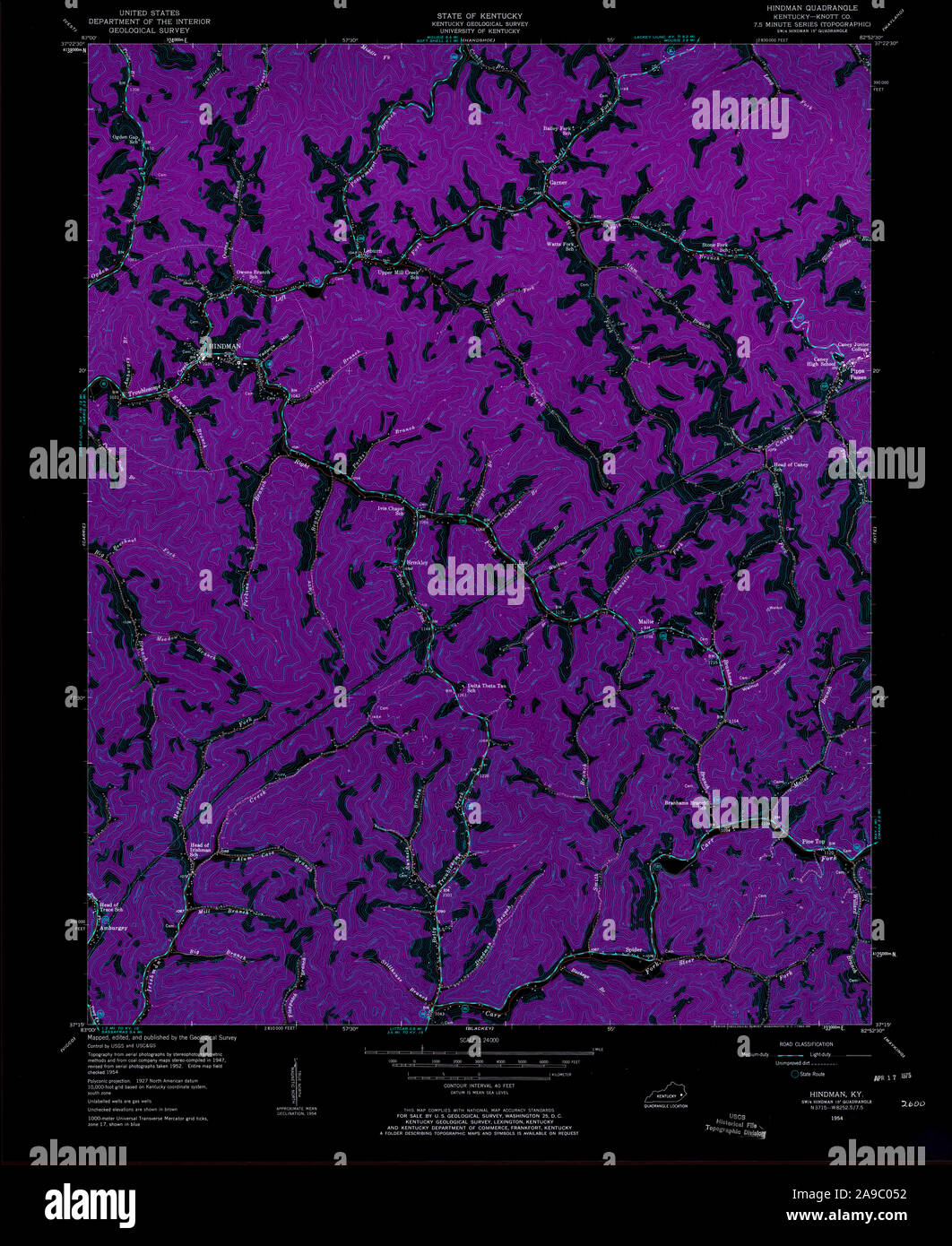 Map of hindman hi-res stock photography and images - Alamy