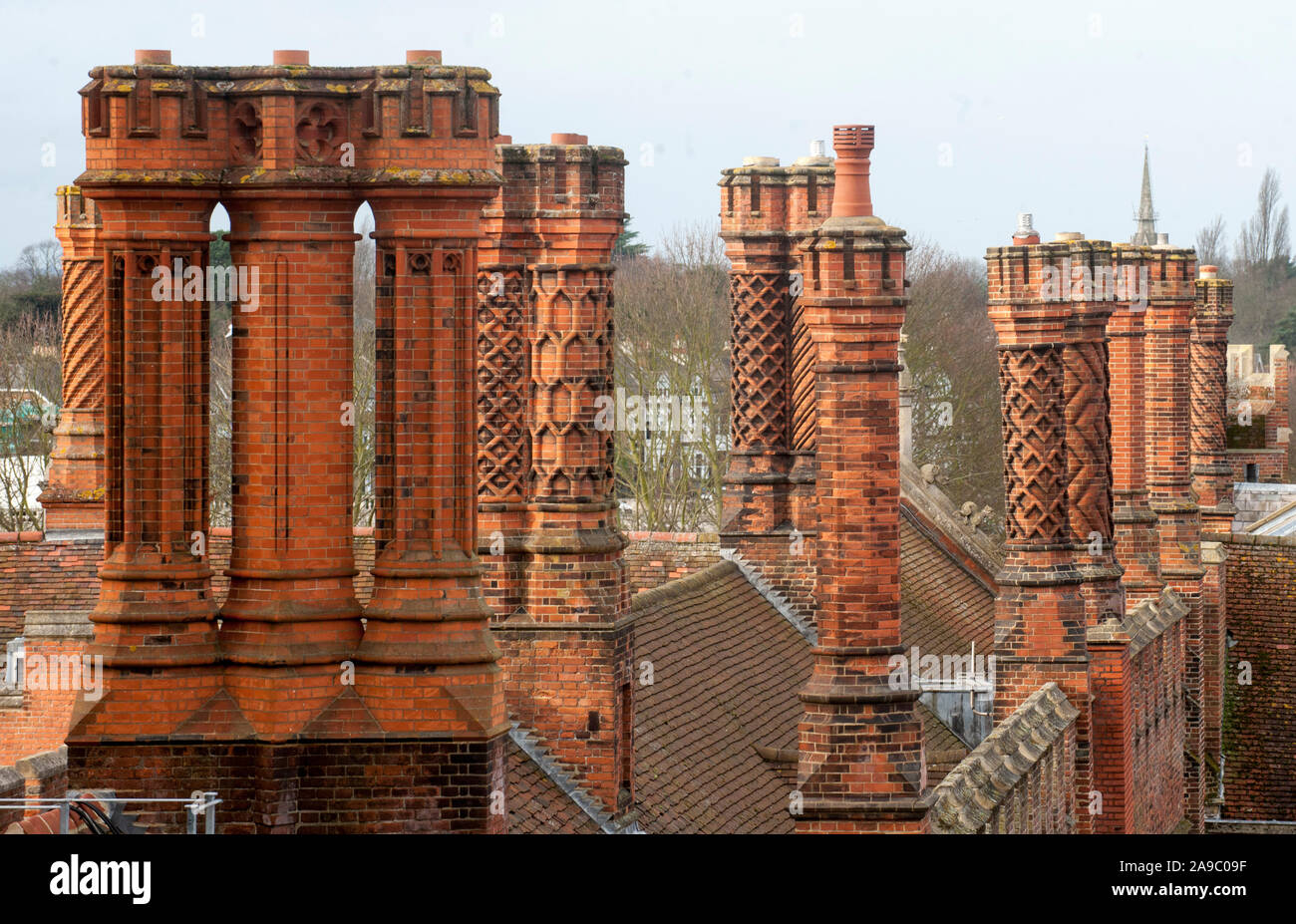 Ornate Chimney stacks at Hampton Court Palace in Hampton Court Palace ...