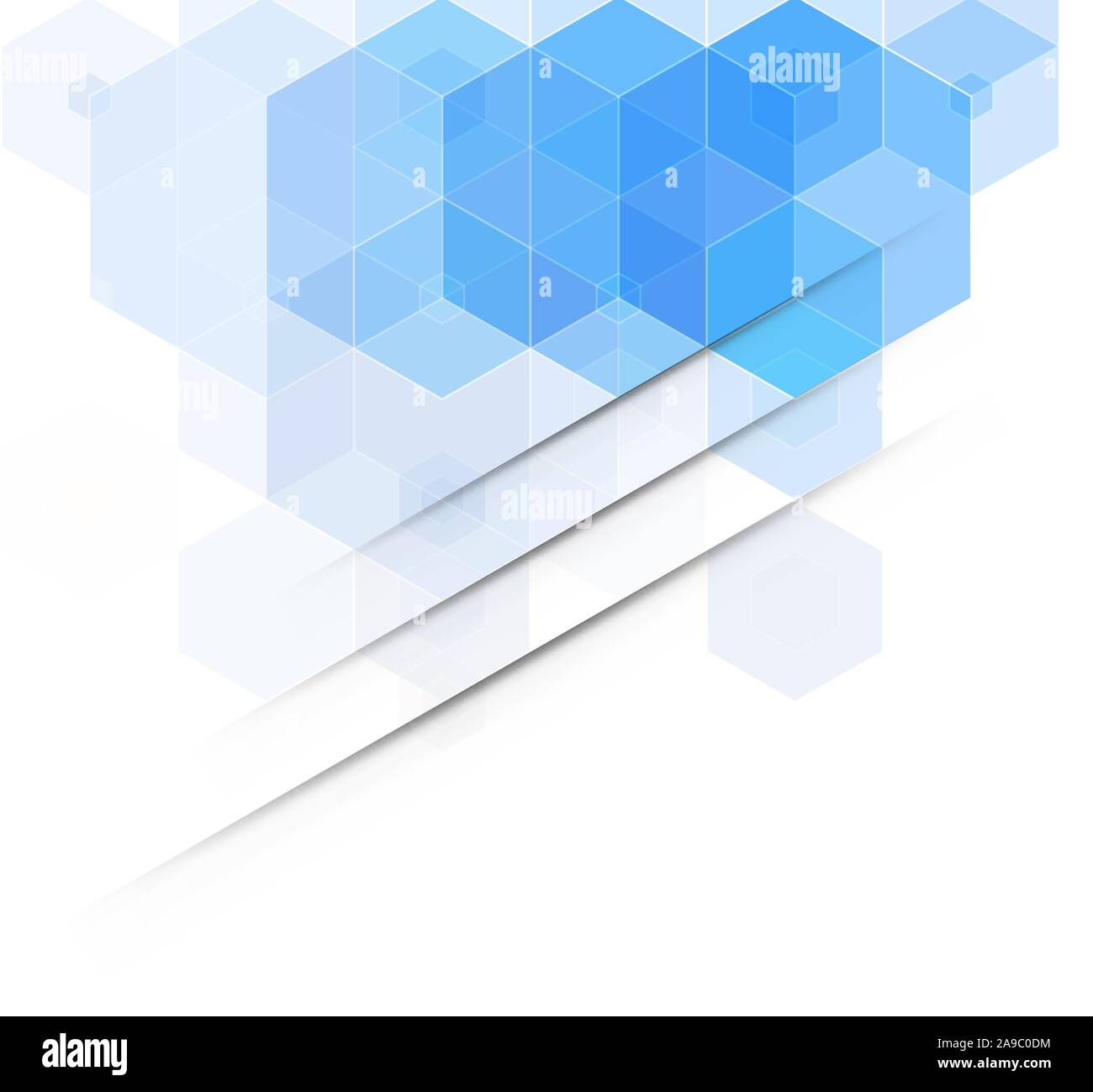 Abstract geometric background. Template brochure design. Blue hexagon ...