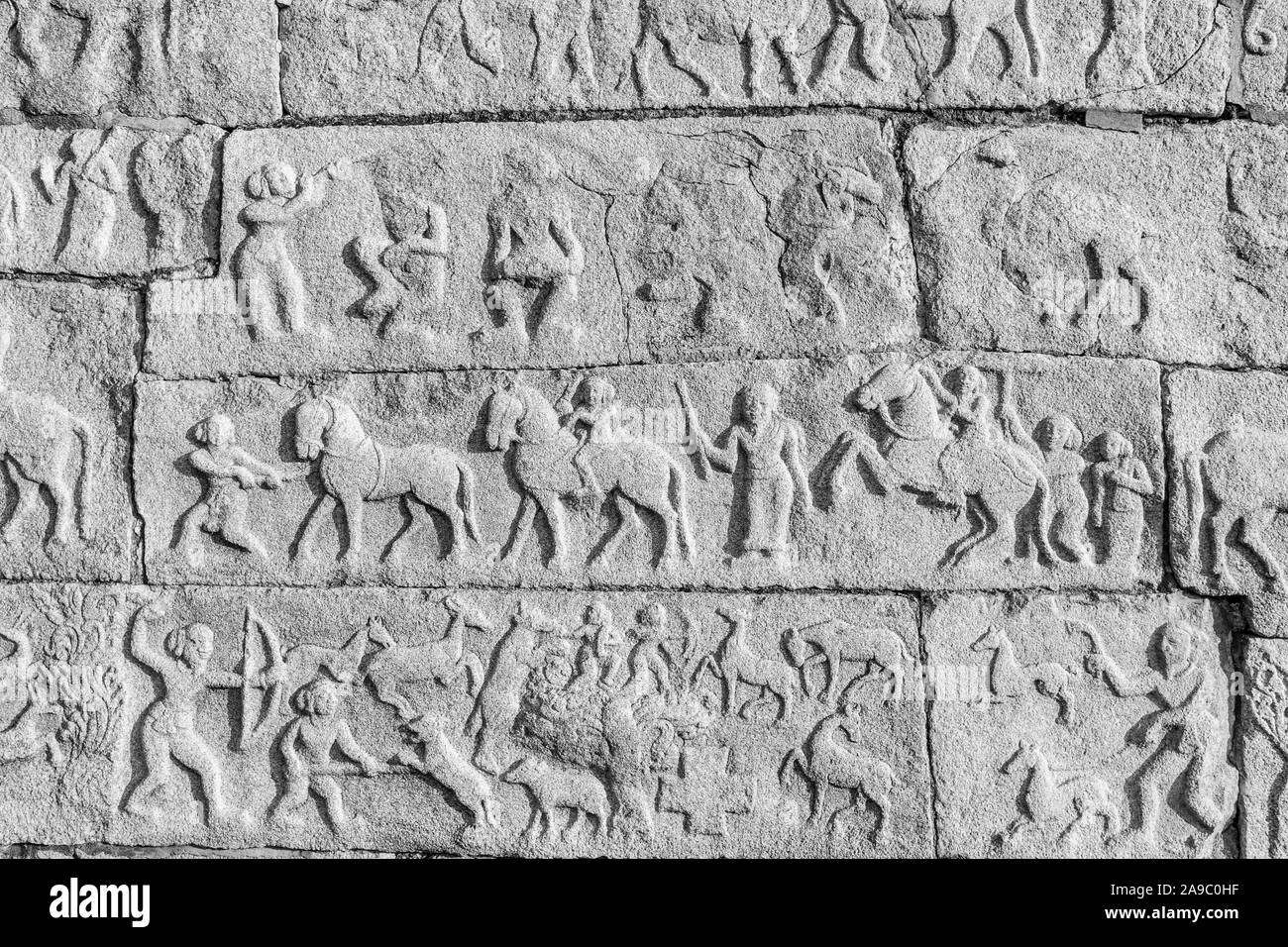 Indian bas relief Black and White Stock Photos & Images - Alamy