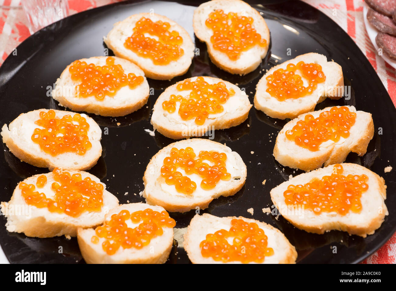 delicious fresh dishes are exhibited on the festive table Stock Photo ...