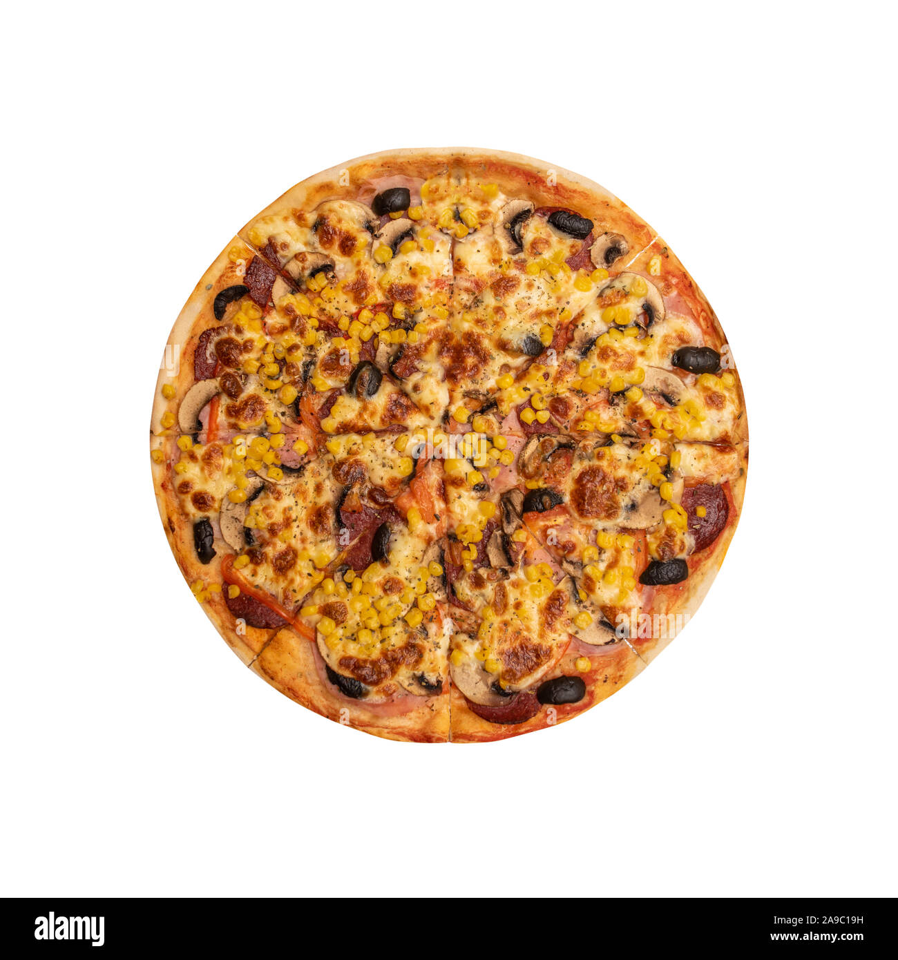 Pizza isolated on white background Stock Photo - Alamy